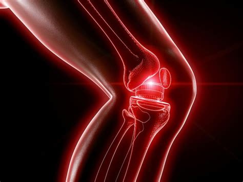 Premium Photo Knee Joint With Red Light