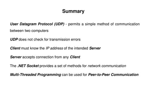 ppt udp client server network communications with socket class
