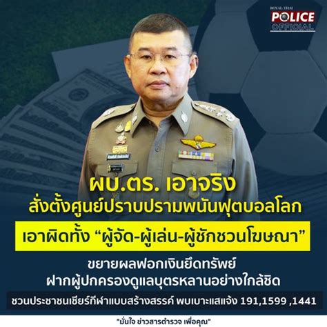 ผบ ตร เอาจริง สั่งตั้งศูนย์ ปป พนันฟุตบอลโลก สถานีตำรวจภูธรกมลาไสย
