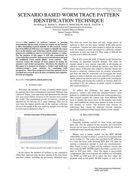Pdf Scenario Based Worm Trace Pattern Identification Technique Dokumentips