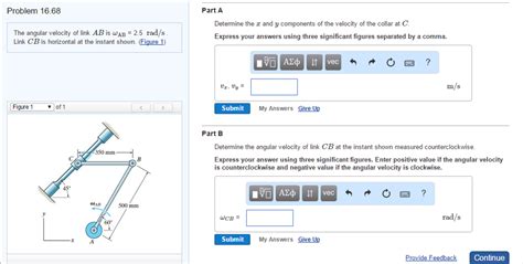 Solved The Angular Velocity Of Link AB Is Omega AB Chegg Com