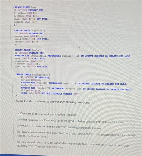 solved create table buyer id integer primary key firstname