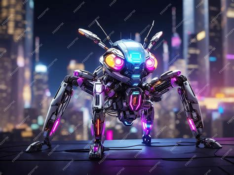 Premium Ai Image A Beautiful Illustration Weird Core Bug Robot Beautiful Macro Camera By