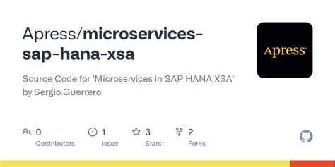 GitHub Apress Microservices Sap Hana Xsa Source Code For
