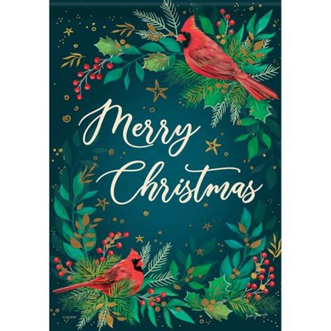 Merry Christmas Cardinal Garden Flag 129476