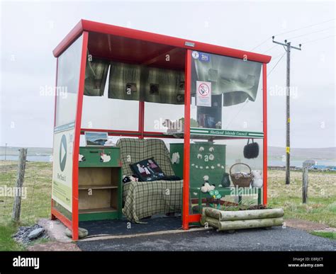 Unst Island Unst Bus Shelter Near Baltasound And Haroldswick Shetland