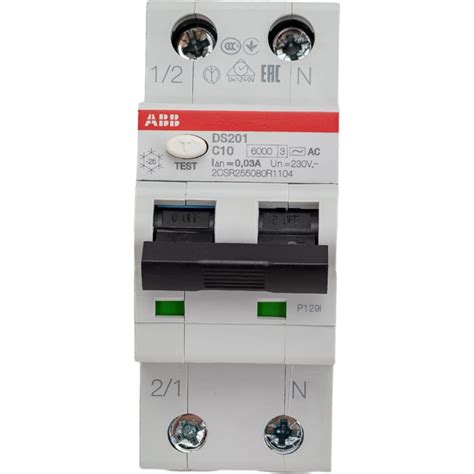 Автоматический выключатель дифференциального тока ABB DS201 C10 AC30 ...