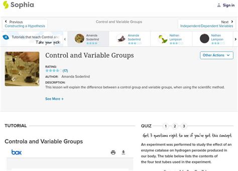 Sophia Control And Variable Groups Lesson 1 Ppt For 9th 10th Grade Lesson Planet