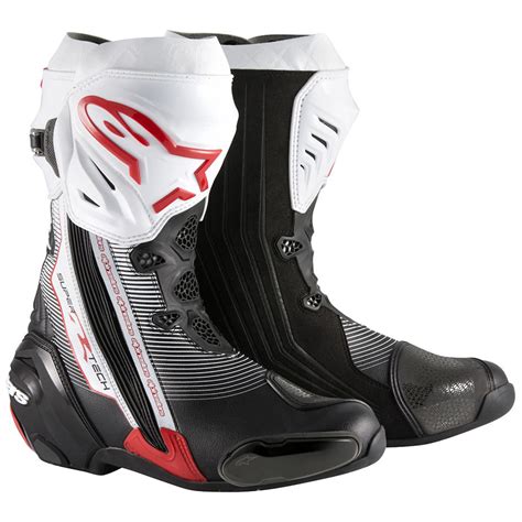 ALPINESTARS SUPERTECH R BLACK RED WHITE BOOTS STREET GAS