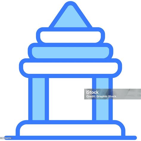 Vektor Candi Ikon Kerangka Biru Festival Hindu Ikon Perayaan Hindu