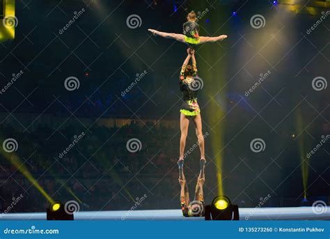 Acrobats Laid Down The Pyramid Editorial Image Image Of Leisure Caucasian 135273260