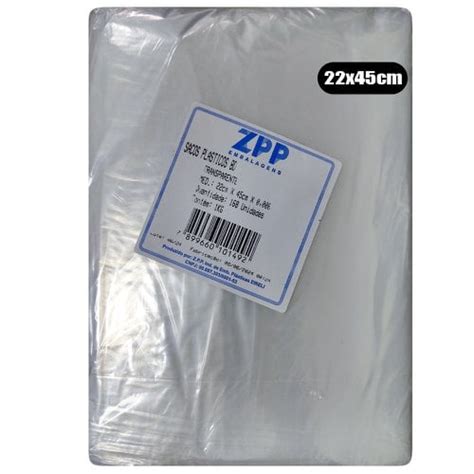 Saco Plástico Transparente BD x cm mm ZPP kg Plast Rib Embalagens