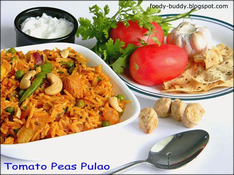 Foody Buddy Tomato Pulao Recipe Tomato Peas Pulao Lunch Box Recipe