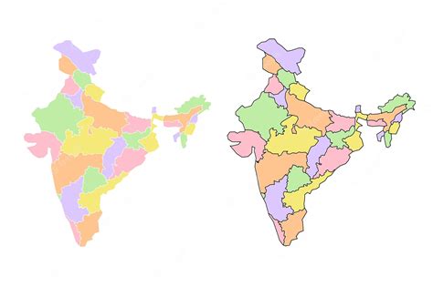 Premium Vector India Political Map Low Detailed