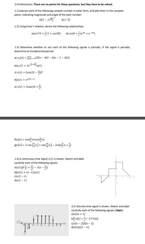 Solved Preliminaries There Are No Points For These Chegg