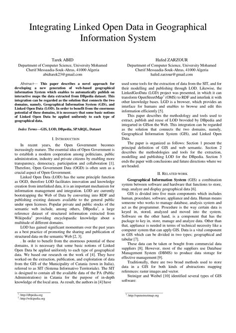 Pdf Integrating Linked Open Data In Geographical Information System