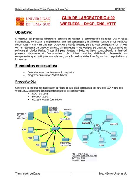 Lab 02 Wireles Dhcp Dns Wlan Pdf Dirección Ip Redes