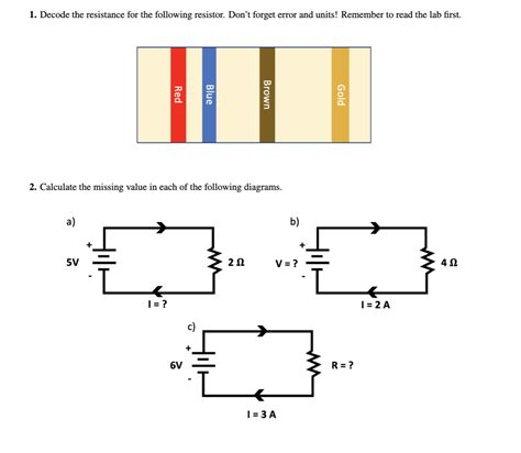 Solved 1 Decode The Resistance For The Following Resistor Chegg Com