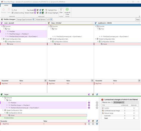 Resolve Conflicts In Project Using Simulink Three Way Merge Matlab And Simulink