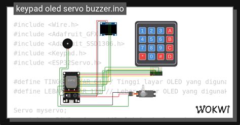 Keypad Oled Servo Buzzer Ino Wokwi Arduino And ESP Simulator