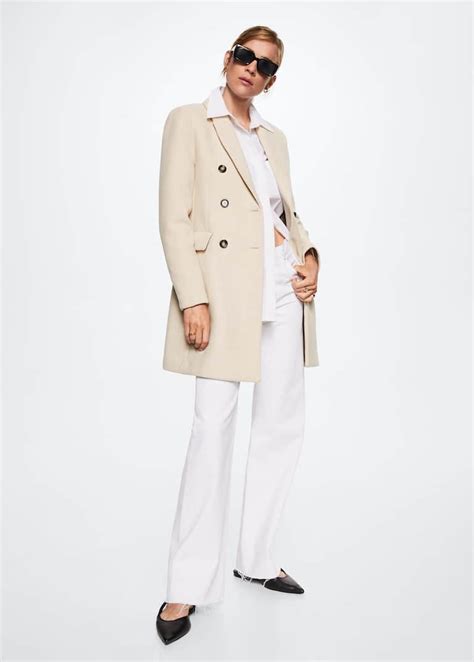 Wool Double Breasted Coat Women Mango Usa