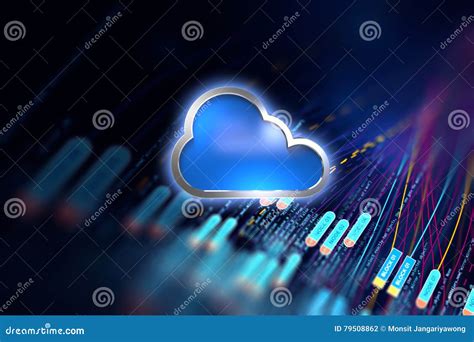 Cloud Computing System Abstract Technology Background Stock