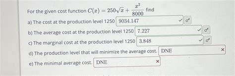 solved for the given cost function c x 250x2 x28000 ﻿finda