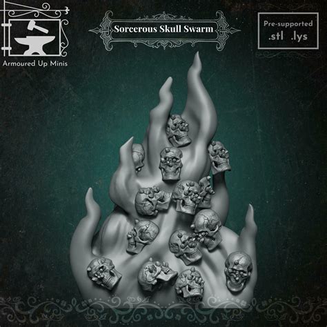 stl file sorcerous skull swarm・3d printable model to download・cults