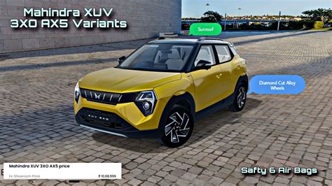 Mahindra Xuv 3xo Ax5 Model Variant Fully Details Specs And Pricing Youtube