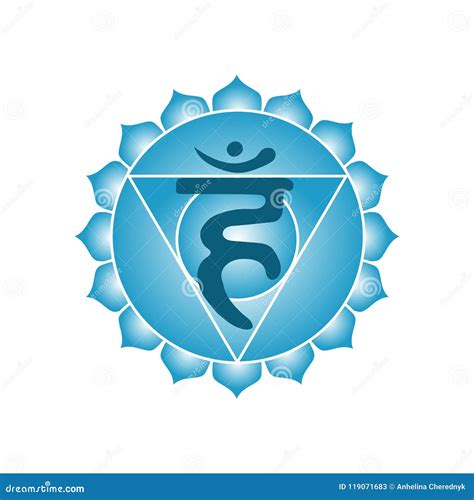 Vishuddha Chakra Icon Symbol Esoteric Yoga Indian Buddhism Hindu Stock