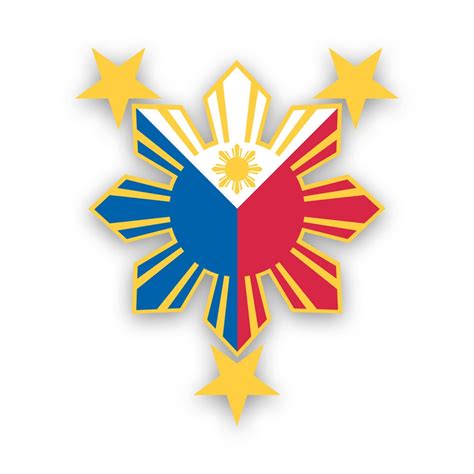 Filipino Pride Star Sun Sticker Decal American Made Uv Protected