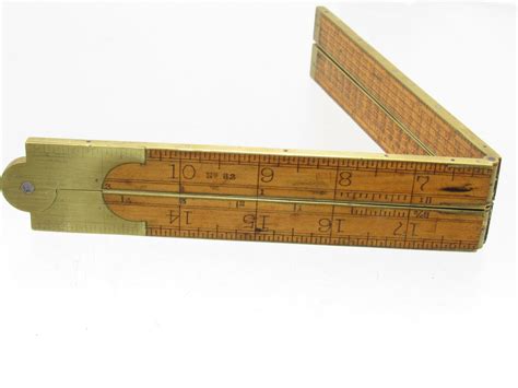 Rare Very Nice Stanley 82 Carpenters Board Scale Rule Fully Brass