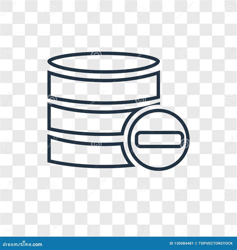 Database Concept Vector Linear Icon Isolated On Transparent Back Stock