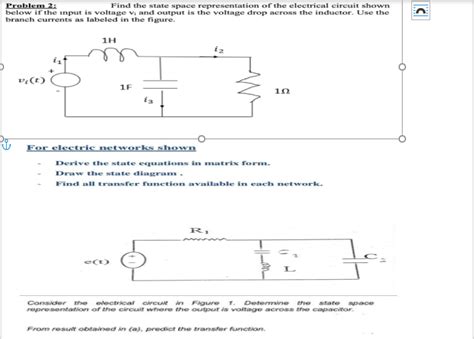 Solved Problem 2 Find The State Space Representation Of The