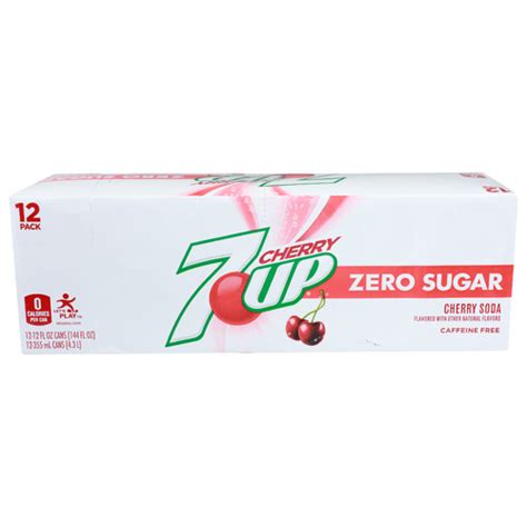 7 Up Cherry Zero Sugar 12 Fluid Ounce 12 Count Brookshires