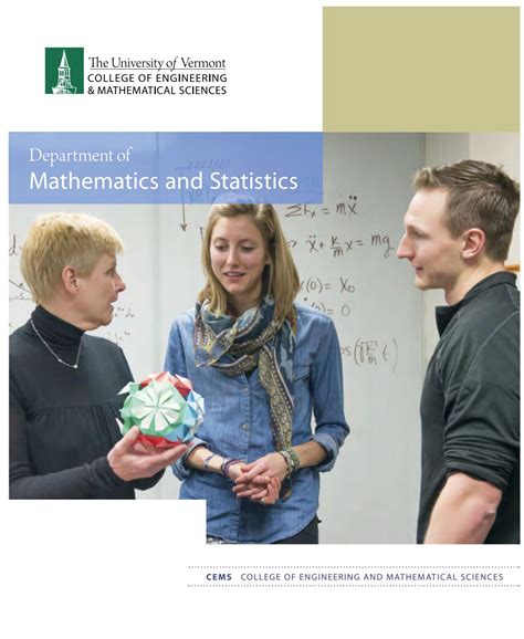 College Of Engineering And Mathematical Sciences Department Of Mathematics And Statistics By