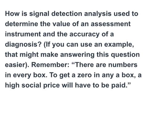 Solved How Is Signal Detection Analysis Used To Determine