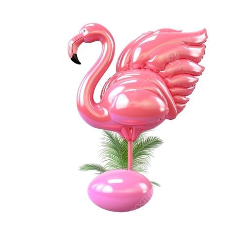 물 튀김 복사 공간이 있는 3d 핑크 풍선 플라밍고 격리된 여름 여행 개념 3d 렌더링 그림 3d 분홍색 팽창식 Png