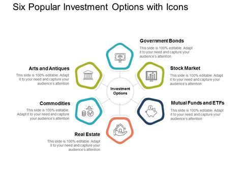 Six Popular Investment Options With Icons Ppt Powerpoint Presentation Pictu
