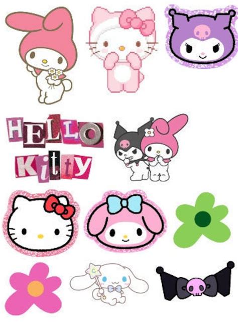 Pegatinas Hello Kitty Sanrio Impermeable Etsy