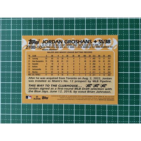 ★topps Mlb 2023 Series 2 2t88 10 Jordan Groshans Miami Marlins インサート