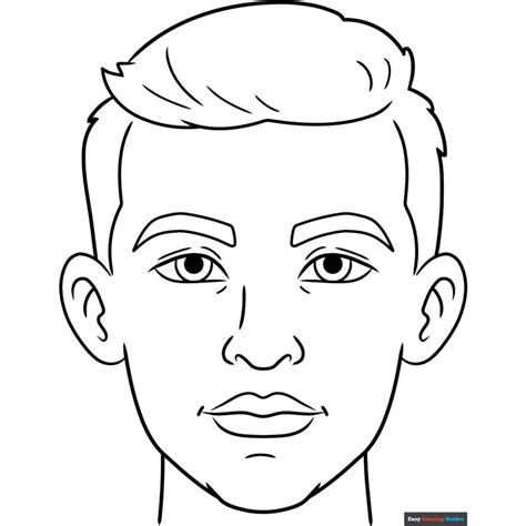 Man Face In 2025 Male Face Coloring Pages Face Drawing