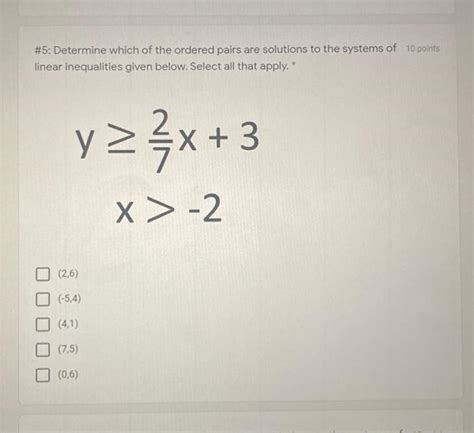 Solved Determine Which Of The Ordered Pairs Are Chegg