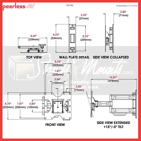 Peerless PARAMOUNT Articulating Arm Wall Mount for 22 -40 inch Screens ...