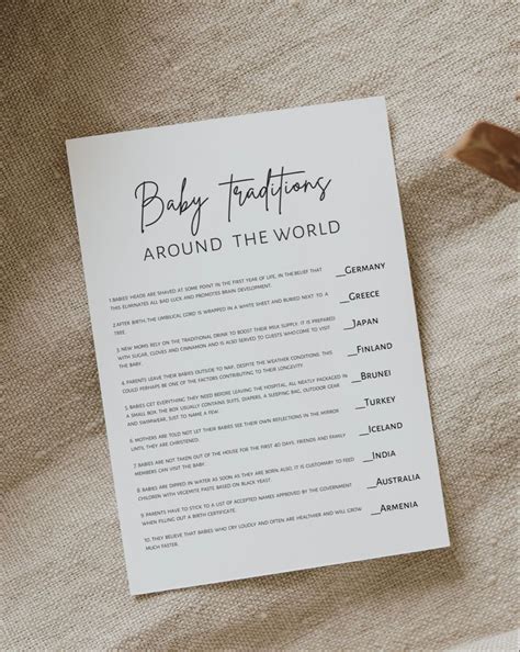 Baby Around The World Game Printable Baby Shower Games Baby Shower Games Baby Language Game Fun