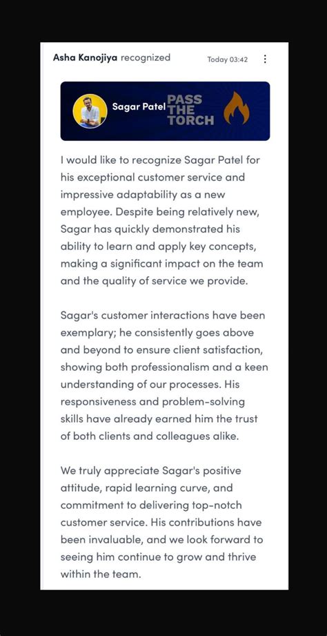 Sagar Patel On Linkedin Grateful Recognition Teamwork
