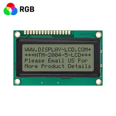 4X20 Monochrome Character LCD Module FSTN Positive Display RGB