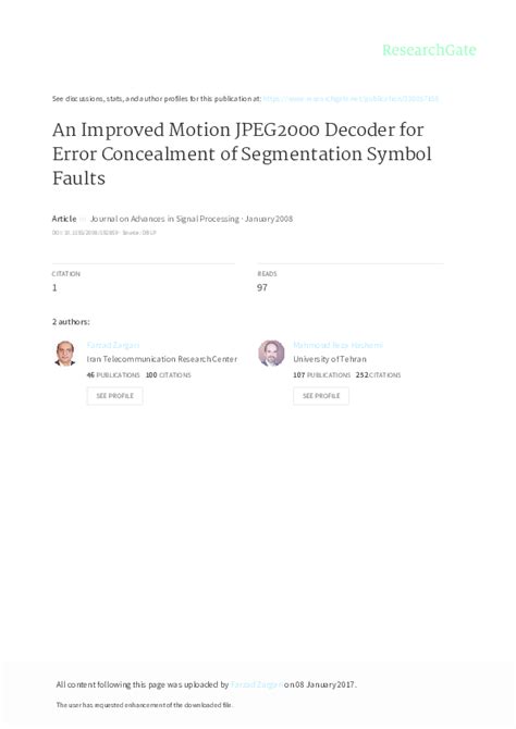 pdf an improved motion jpeg2000 decoder for error concealment of