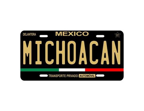 Placa Para Carro Personalizada De Michoacan Car Plate Mexico Etsy
