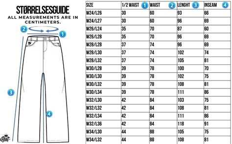 Size Guide Cargo Pants